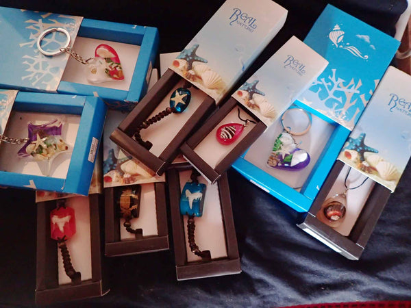 Keyrings - Seaside Heart Shape [Sealife > Sealife Jewellery ...