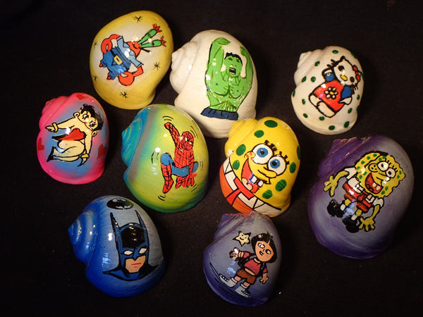 Hermit Crab Shells - Cartoon Characters [Seashells - Polished; Carved ...